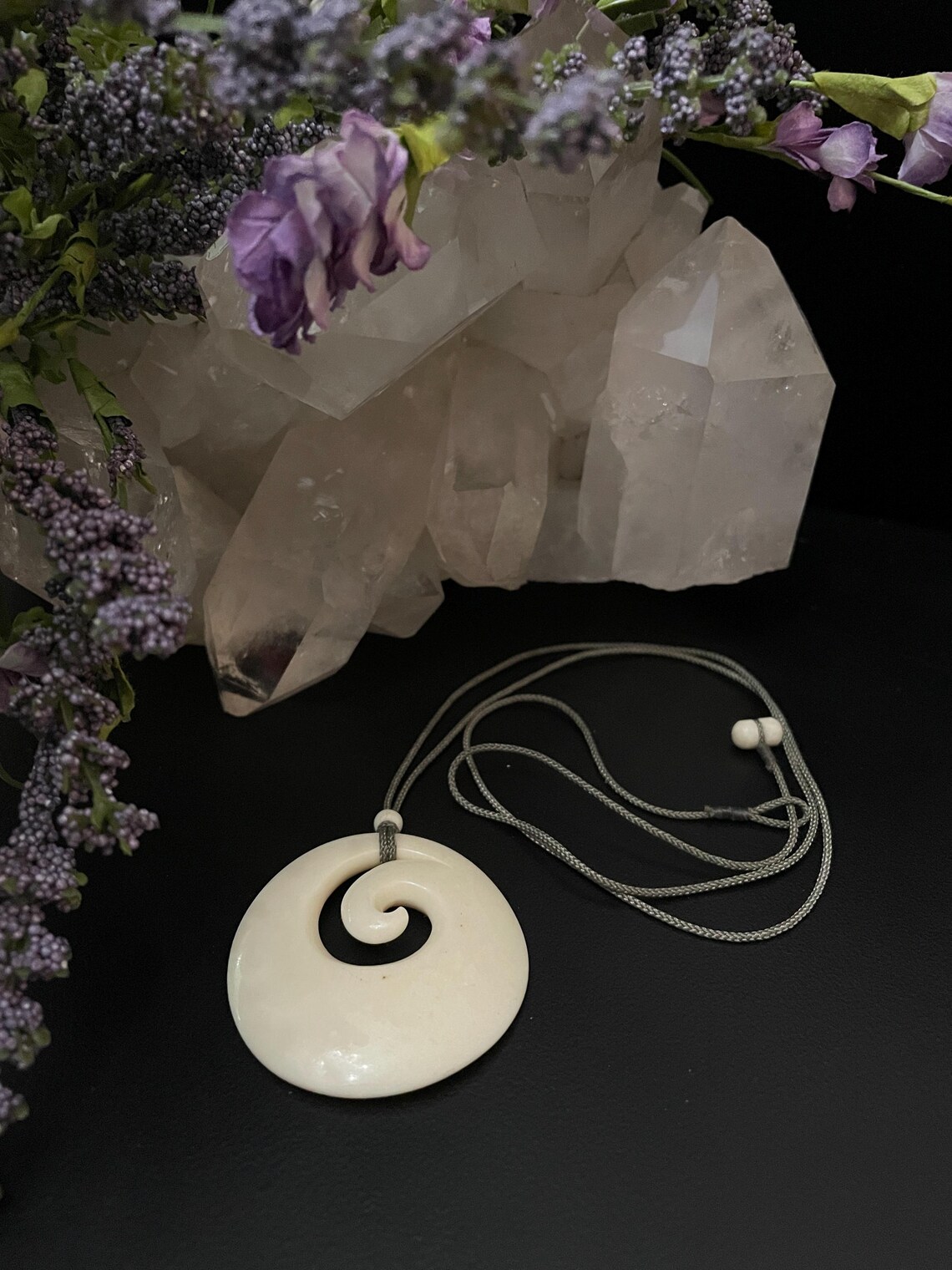 Hand Carved Cow Bone Koru Necklace, Traditional Style - Etsy