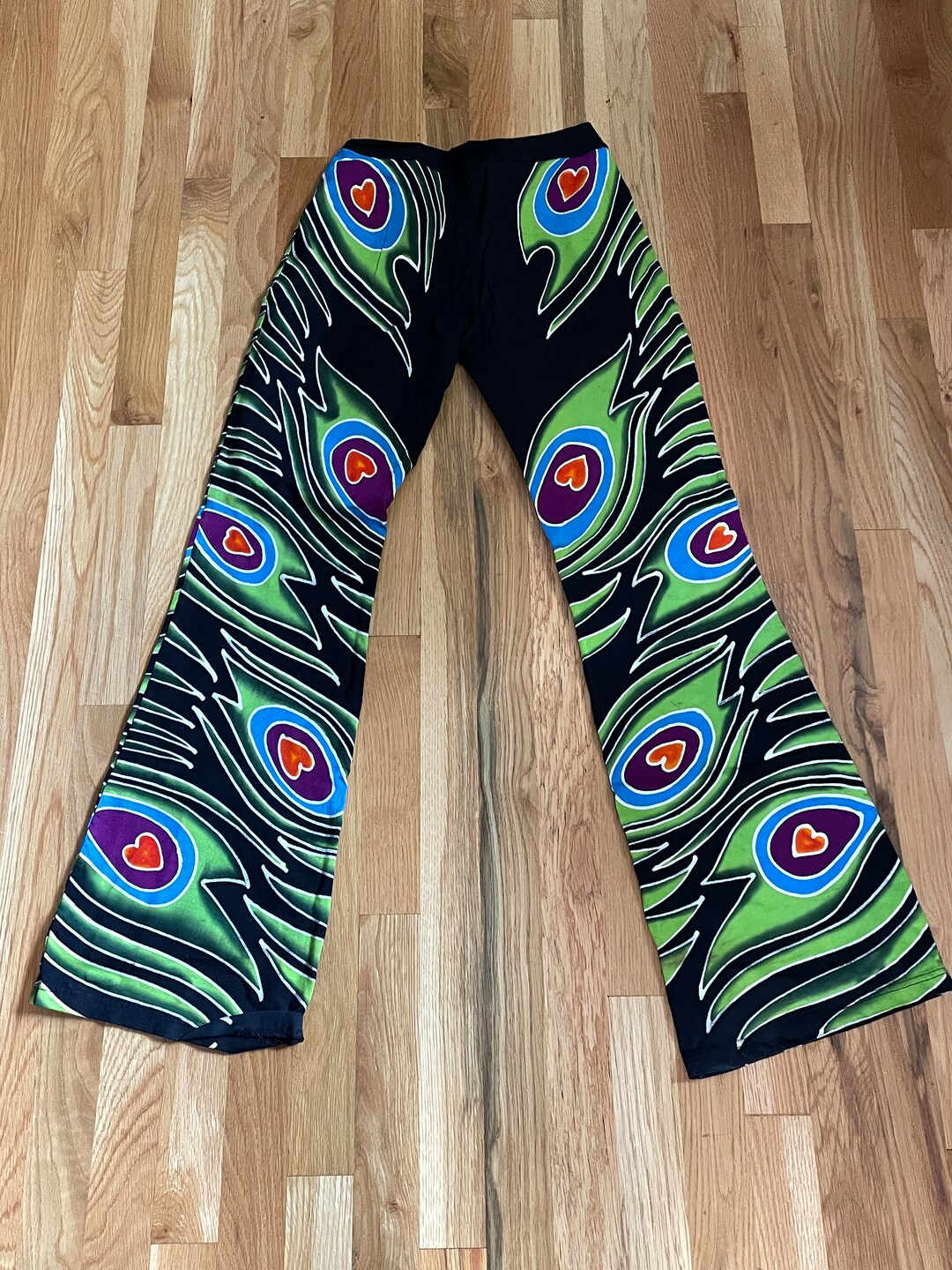 Hand-batiked Yoga Pants, Peacock Design, Unisex, Plus Size - Etsy