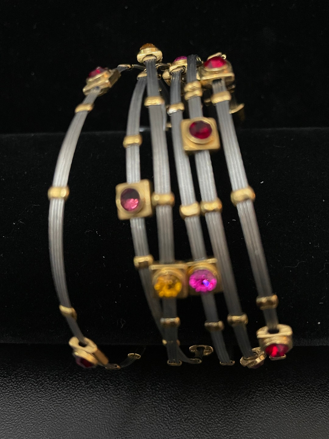 Whispers Cable Wire, Also Known as Piano Wire, Accented With Rhinestone ...