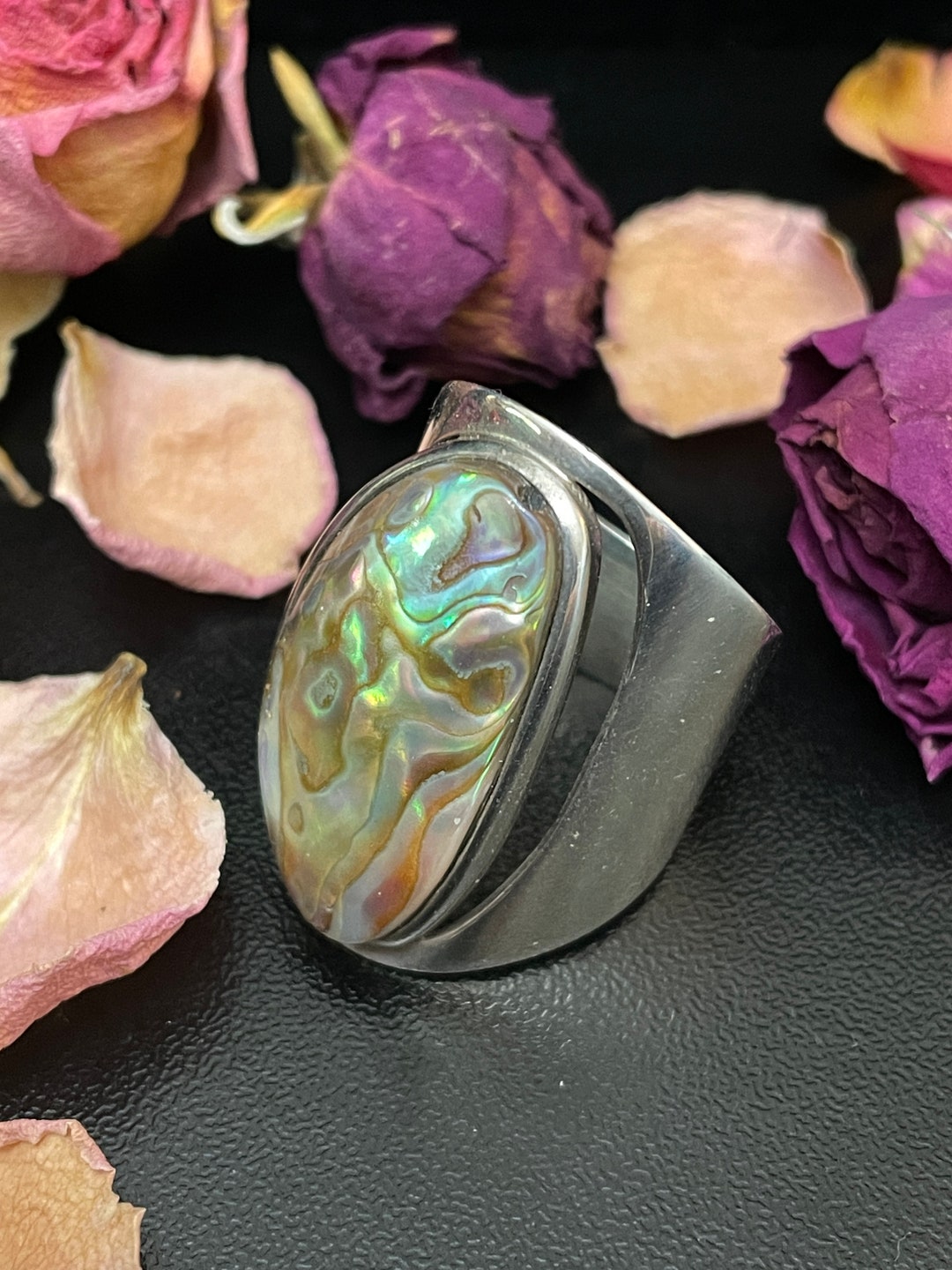 Oblong Abalone Ring, Mermaids Delight, Abalone Allure Summertime Chic ...