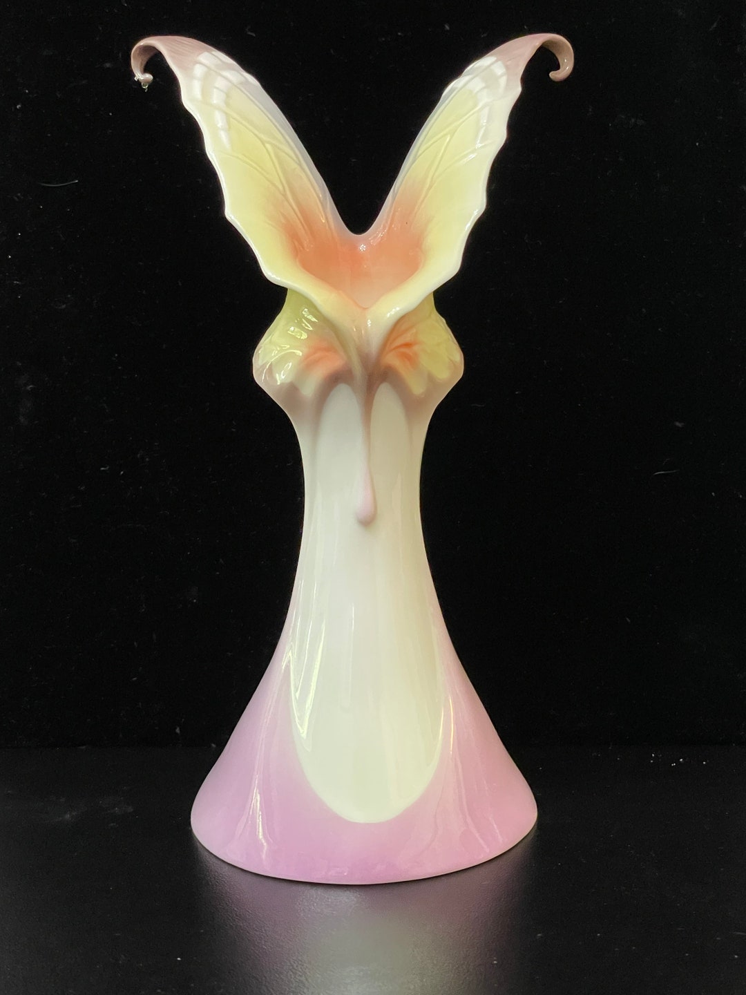 Franz Porcelain Butterfly Taper Candleholder, Sculptured Papillon ...