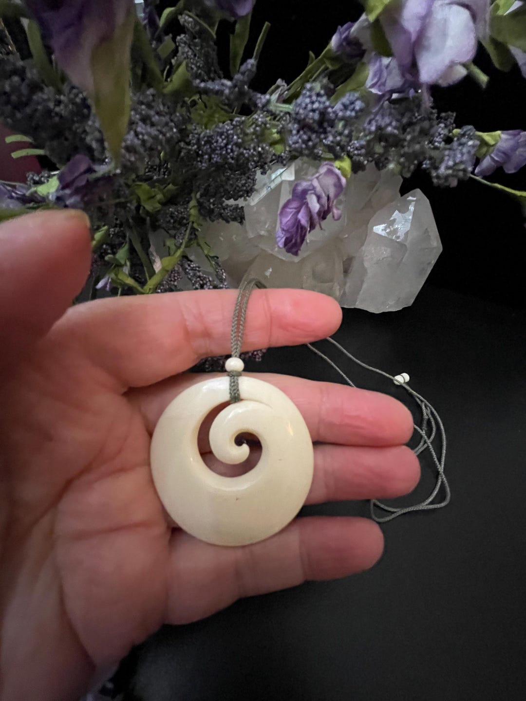 A Small Hand Crafted Traditional Style Koru Bone Carving Necklace It ...
