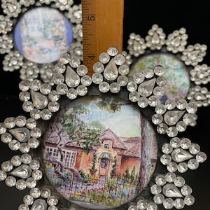 Rhinestone Frames, Set of 3 Photo Frames Bling Bling, 4 1/2 Round ...