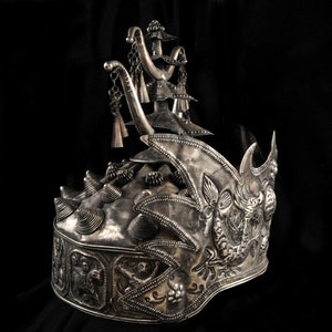 Vintage Miao China White Brass Crown, A Reflection of Tradition ...