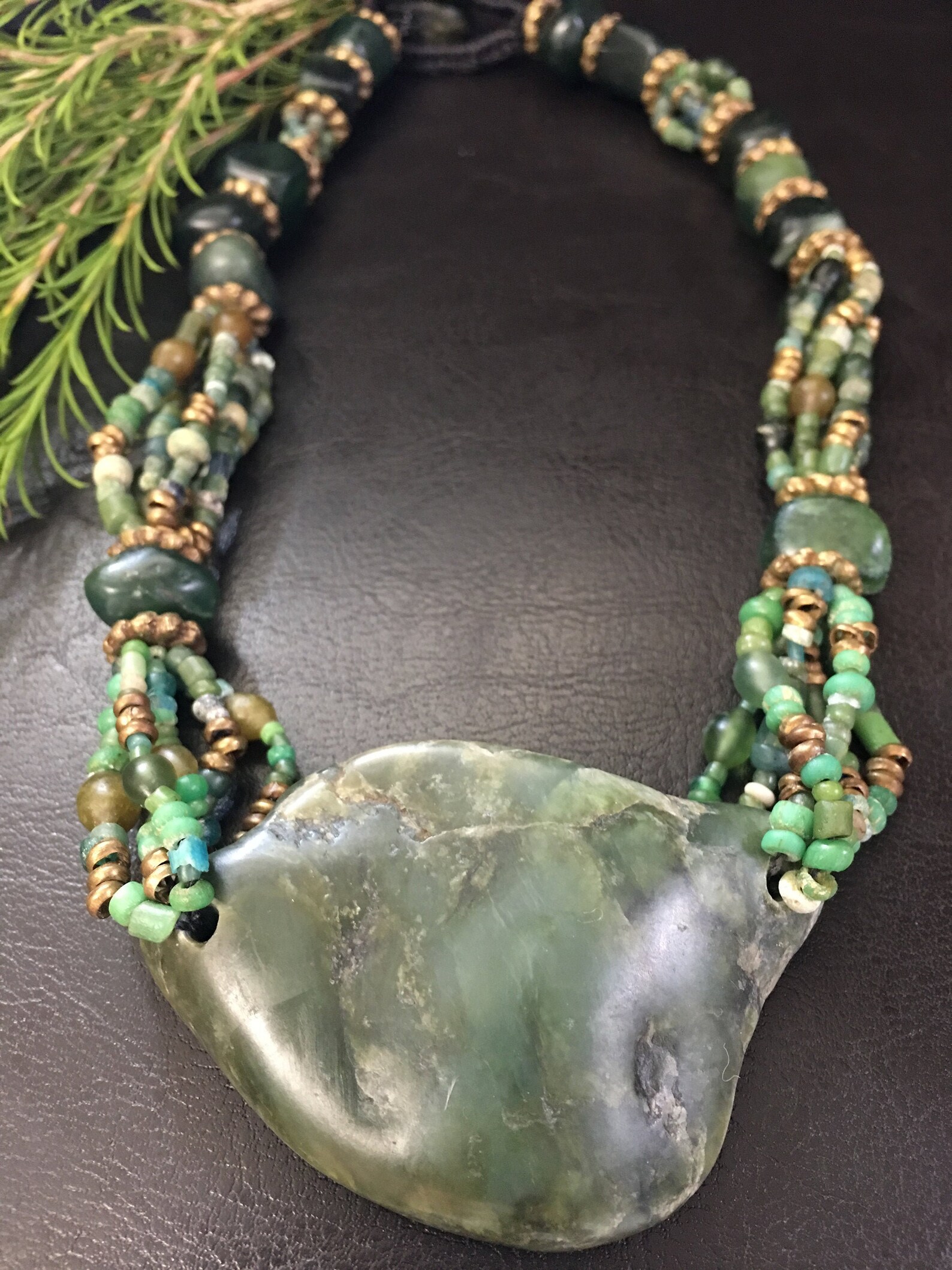 Necklace Jade 'bold Shield' With a Hint of Blue A - Etsy
