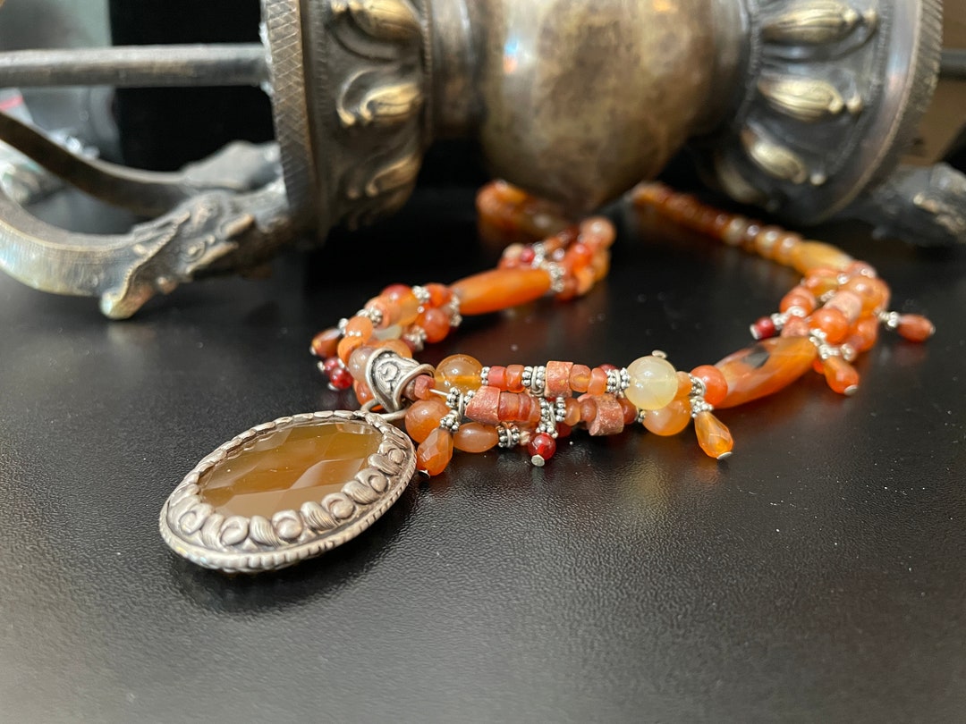 Carnelian Necklace, the Lion's Fire, Carnelian Know as the Stone of ...