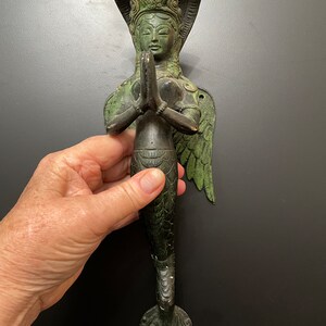 Elaborate Patina Door Pull, Brass Door Handle, Brass Serpent Goddess ...