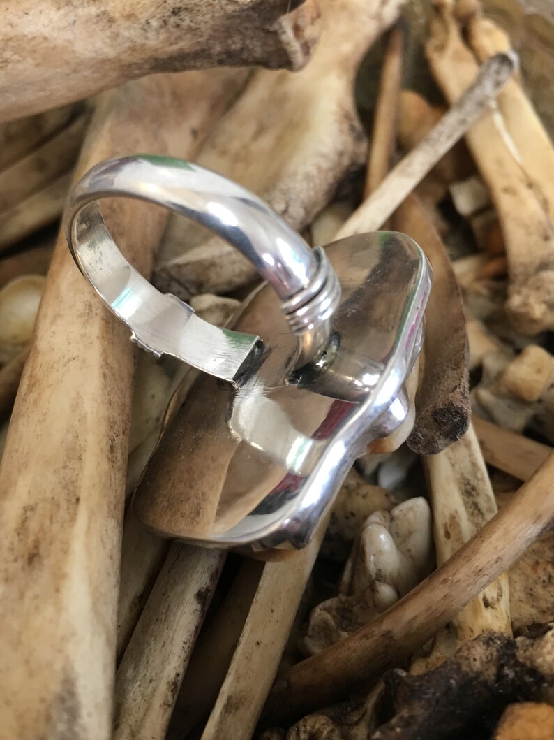 Ring Skull Carved From Blue Marlin Fish Bone Gothic Heavy - Etsy