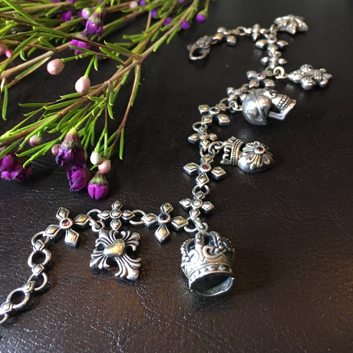 Bracelet Sterling Silver Heavy Cast Charms Charms Charms - Etsy