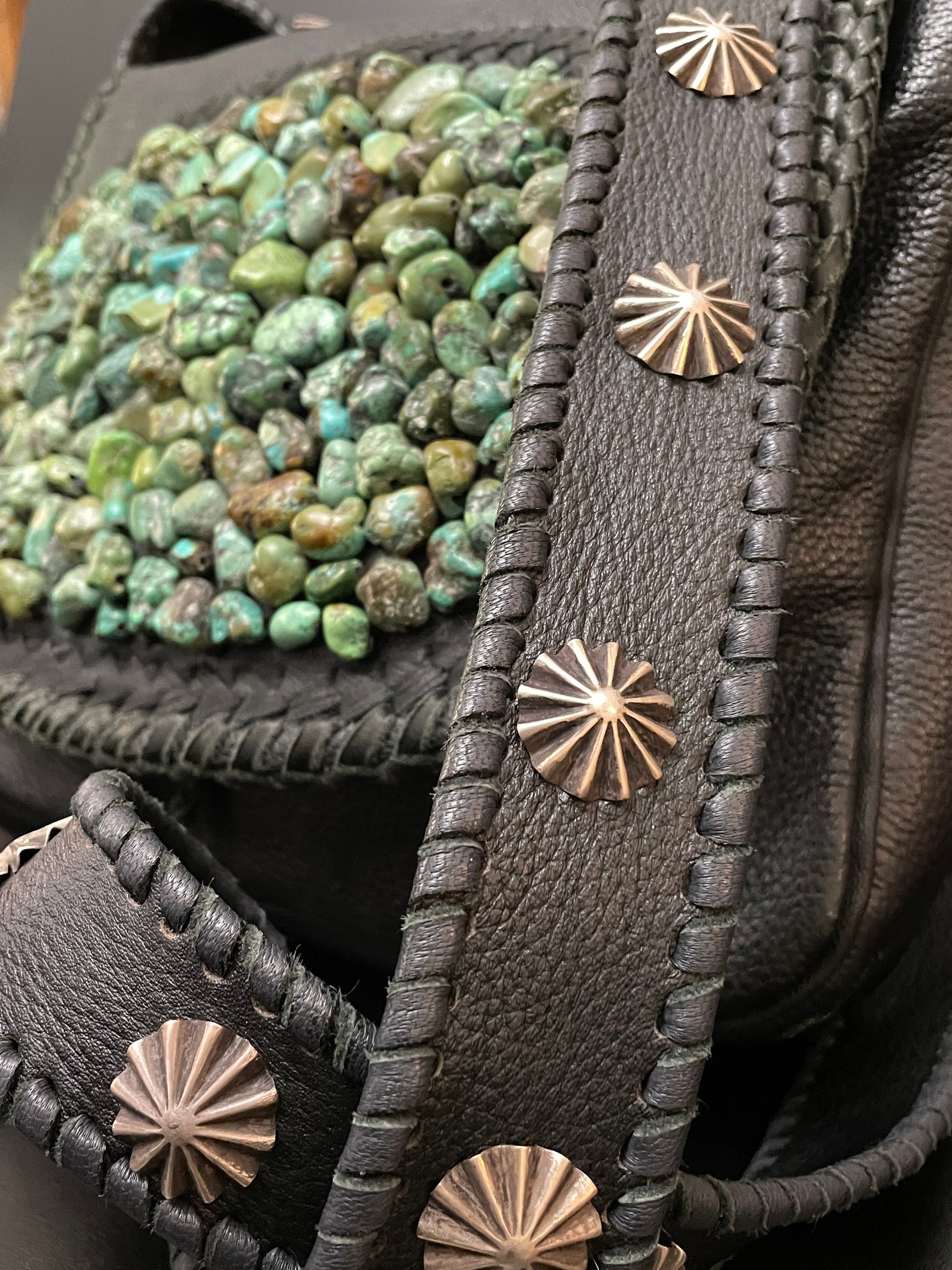 Handmade Leather Handbag, Turquoise Nugget, Biker Style, John Binzley ...