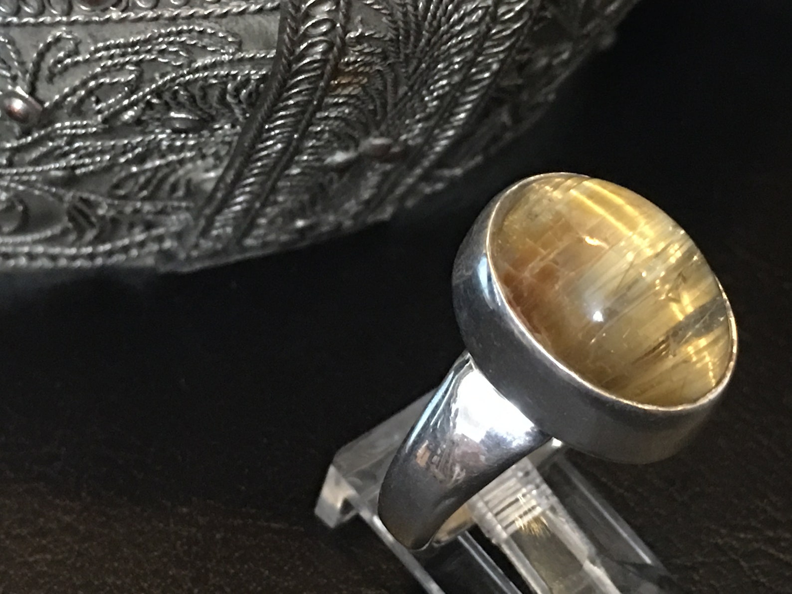 Ring Golden Rutilated Quartz Heavy Gauge Sterling Silver. - Etsy