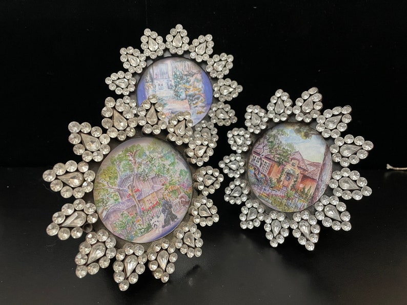 Rhinestone Frames Set of 3 Photo Frames Bling Bling 4 1/2 - Etsy