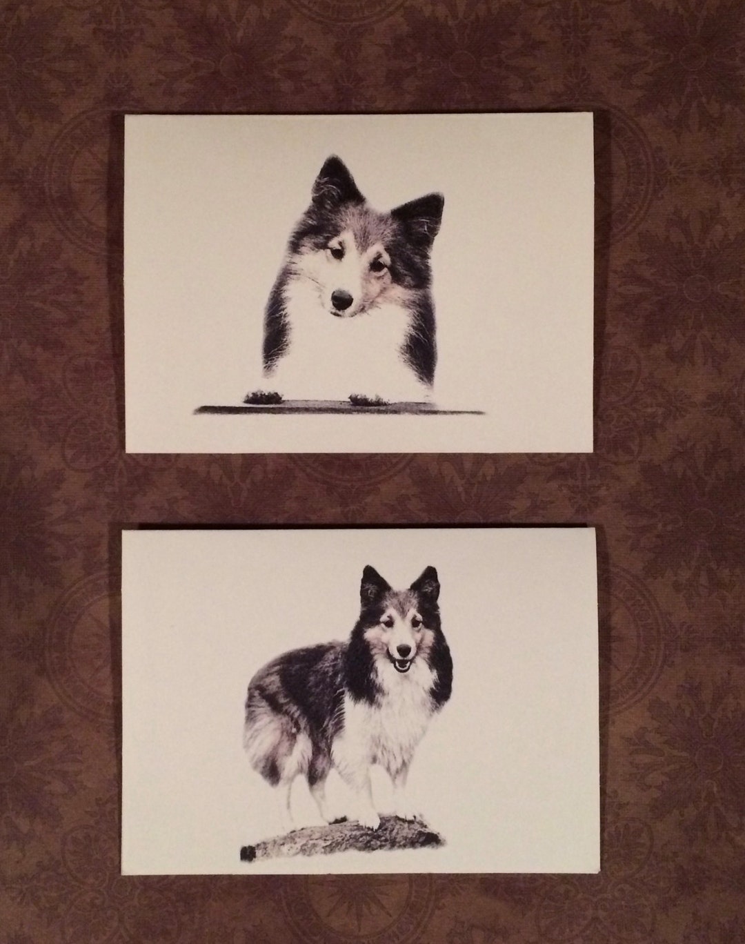 Set of 6 or 12 Handmade Blank Sheltie Dog Print Note Cards - Etsy