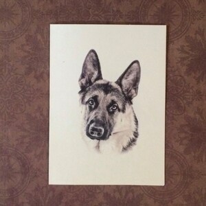 6 or 12 Handmade Blank German Shepherd Dog Print Note Cards - Etsy