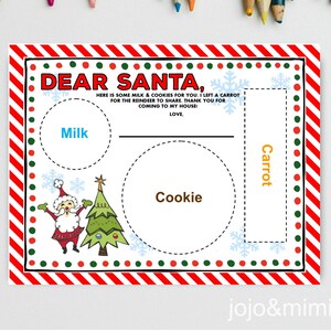 COOKIES FOR SANTA Printable Placemat for Santa Instant Download ...