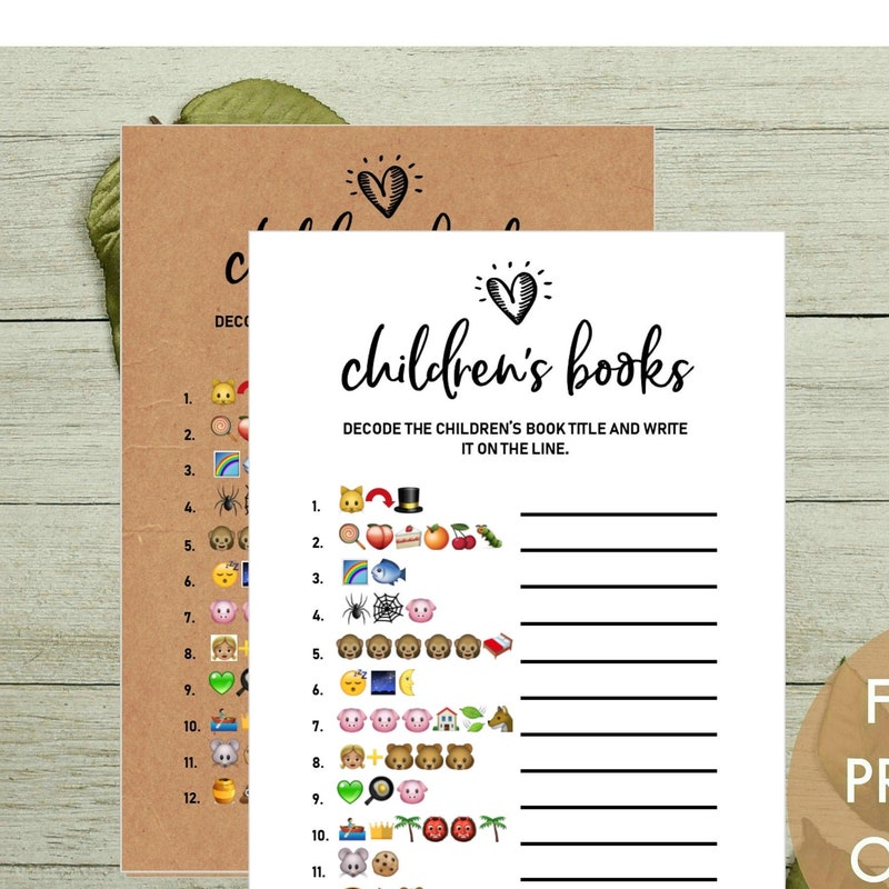 Guess the Book Baby Shower - Etsy