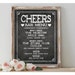 Custom 'CHEERS BAR MENU' Sign Printable Chalkboard | Etsy
