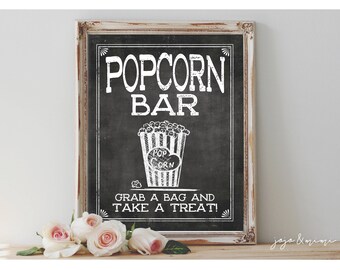 Popcorn sign | Etsy