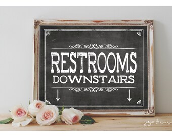 Downstairs Sign | Etsy