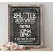 Custom 'SHUTTLE SERVICE' Shuttle Bus Schedule Sign Printable 8x10 or ...