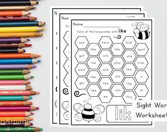 Sight Word Worksheets Printable Sight Word Practice Busy Bee Sight ...