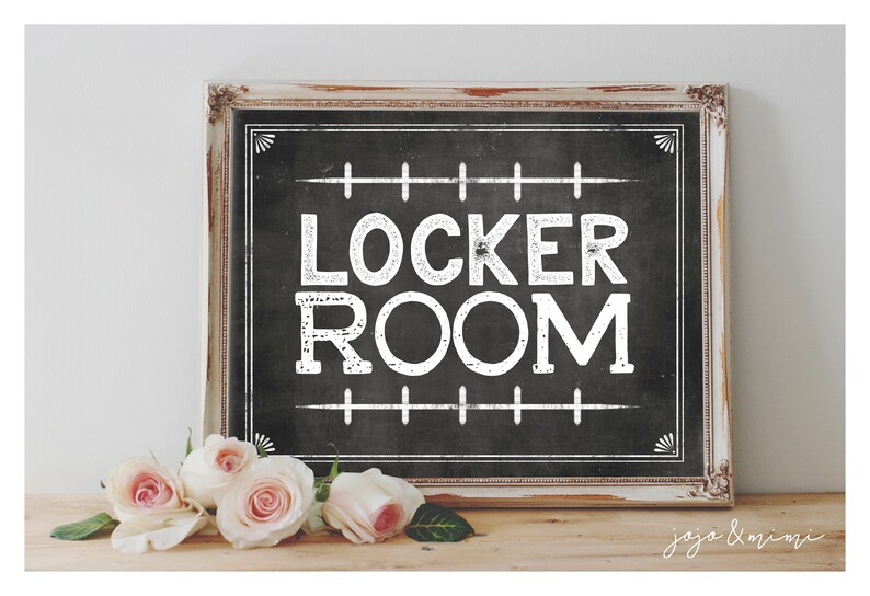 Instant 'LOCKER ROOM' Printable Football Party Decoration Chalkboard ...