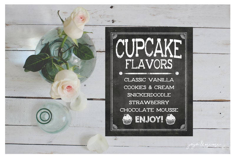 Custom 'CUPCAKE FLAVORS' Printable Sign Chalkboard - Etsy
