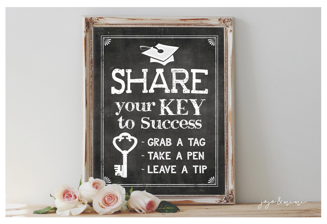 Instant 'share Your Key to Success' Printable Graduation Party Decor ...
