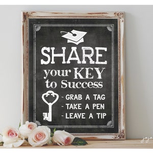Instant 'share Your Key to Success' Printable Graduation Party Decor ...