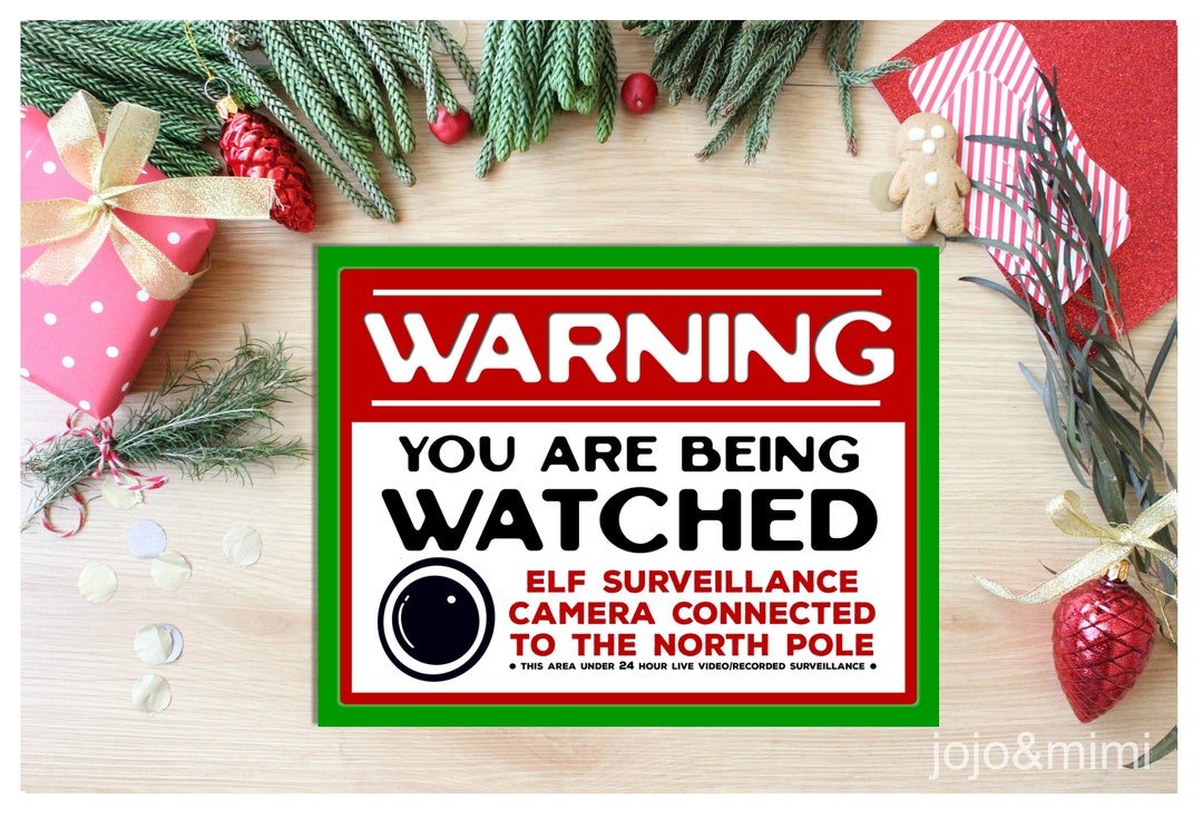 INSTANT Warning Elf Surveillance Sign Live 24 Hour Recorded ...