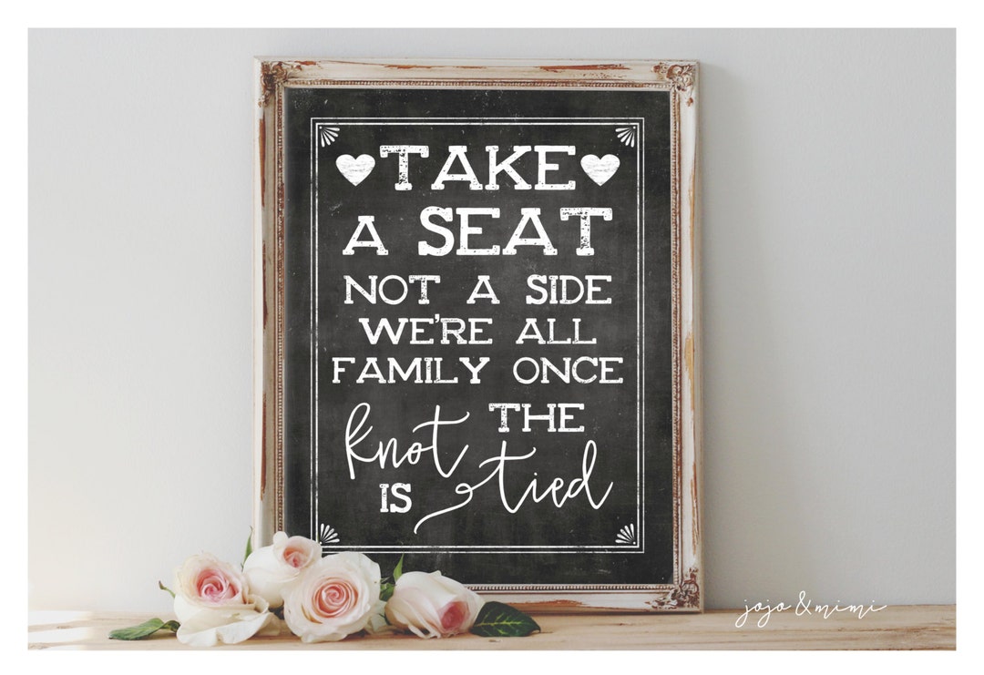 Instant 'take a Seat Not a Side' Printable 8x10, 11x14 Chalkboard ...