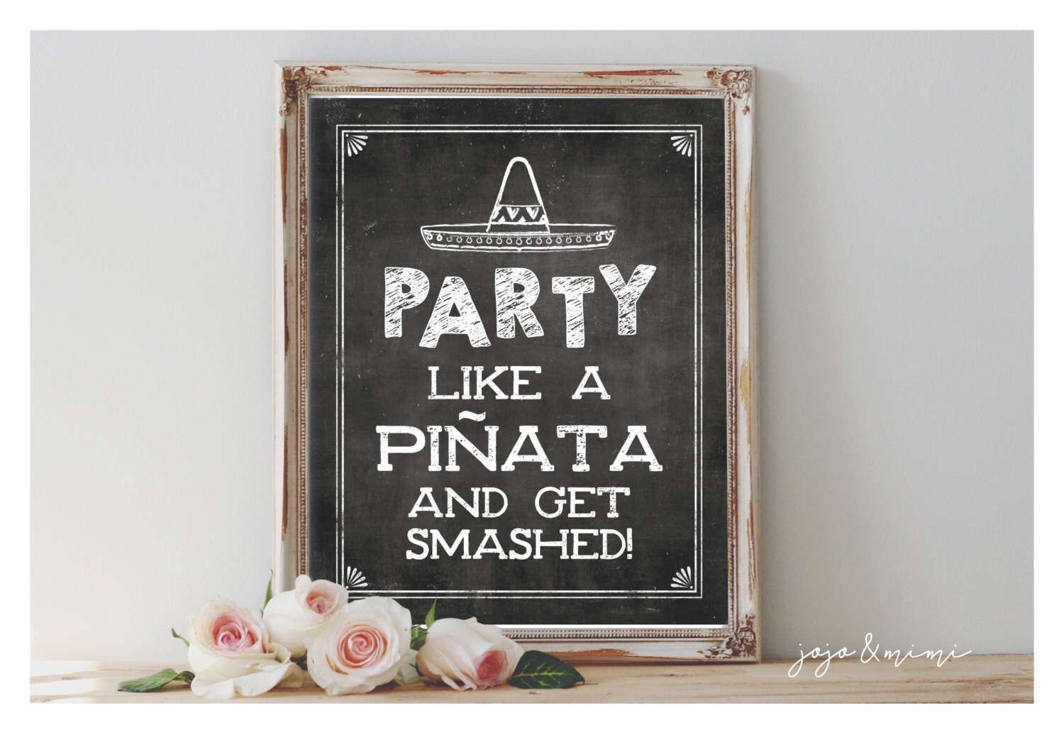 Instant 'PARTY Like a Pinata and Get Smashed' Printable Sign Chalkboard ...