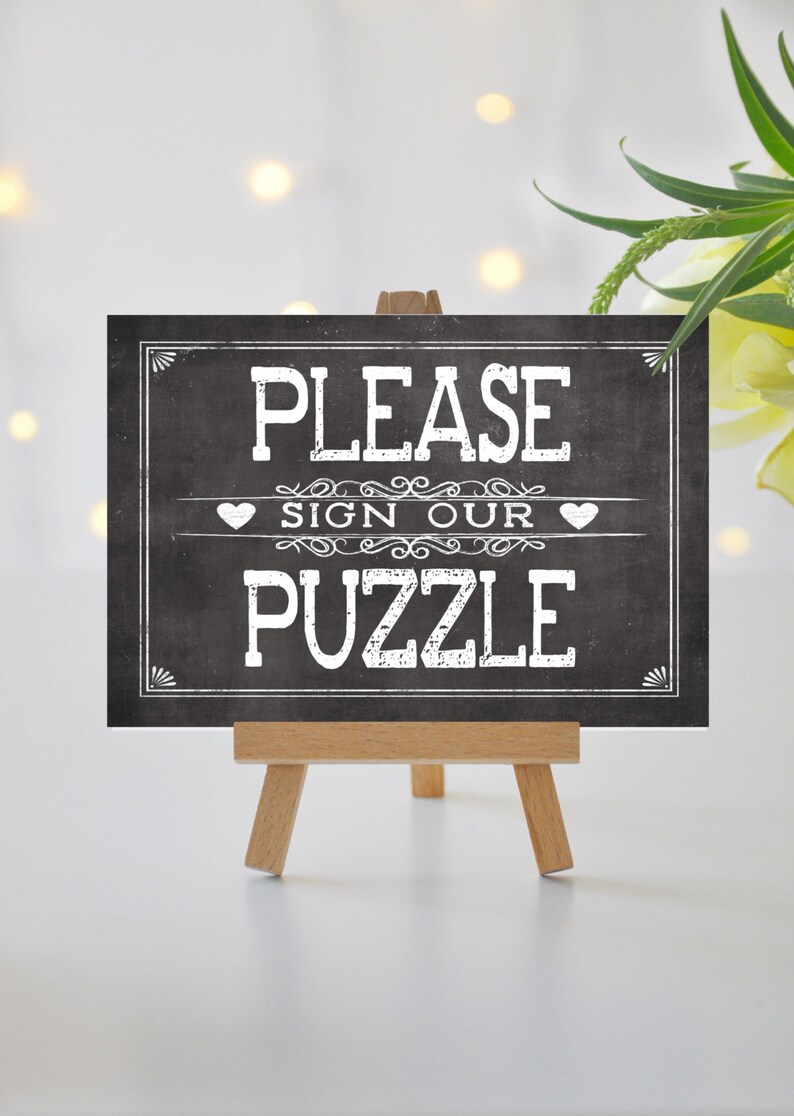 Instant 'please Sign Our Puzzle' Printable 8x10 11X14 | Etsy