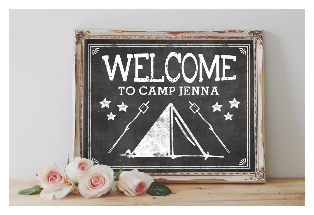 Custom 'welcome to Camp' Printable Welcome Sign Chalkboard Printable ...