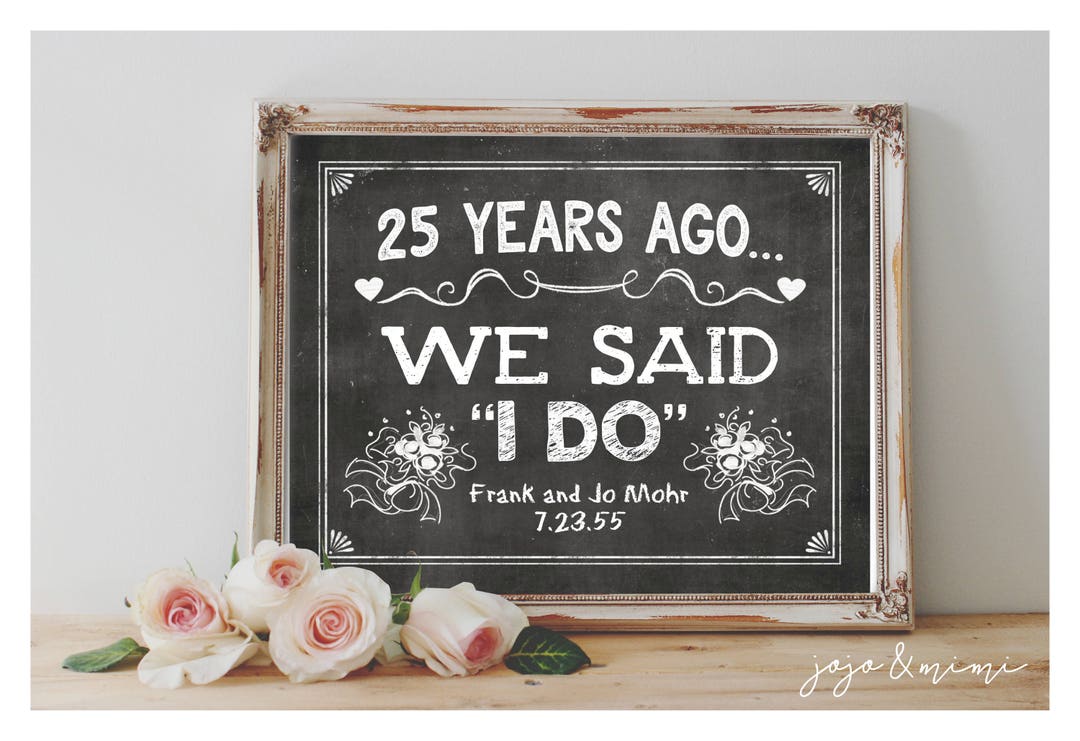 PERSONALIZED 'years Ago We Said I Do' Printable Anniversary Name and ...