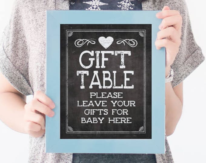 Instant 'GIFT TABLE' Please Leave Gifts for Baby Here - Etsy