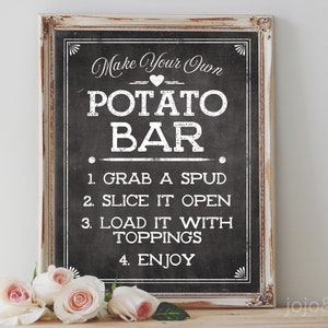 Instant 'POTATO BAR' Steps Build Your Own Printable Baked Potatoe ...