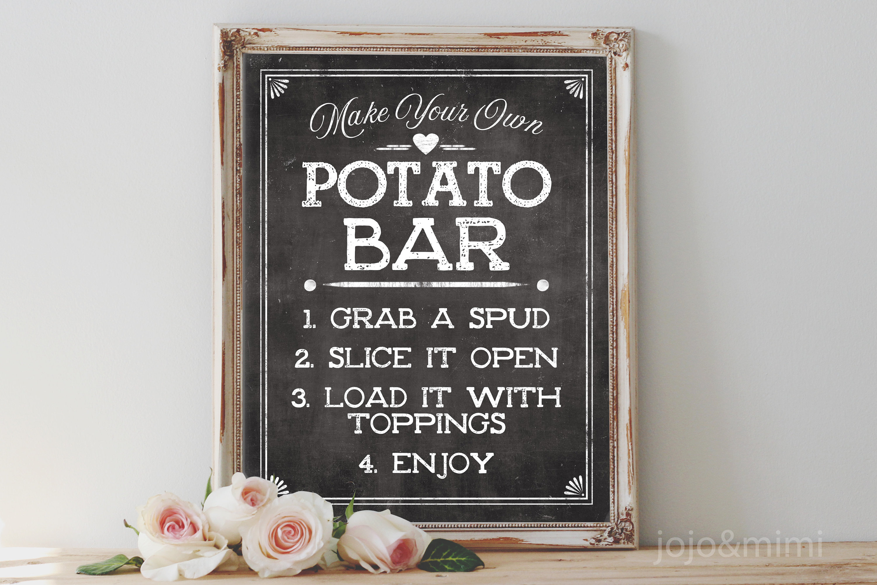 Instant 'POTATO BAR' Steps Build Your Own Printable Baked Potatoe ...