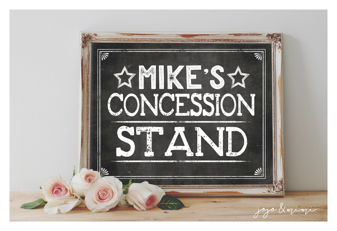 Personalized 'CONCESSION STAND' Printable Name Sign Chalkboard ...