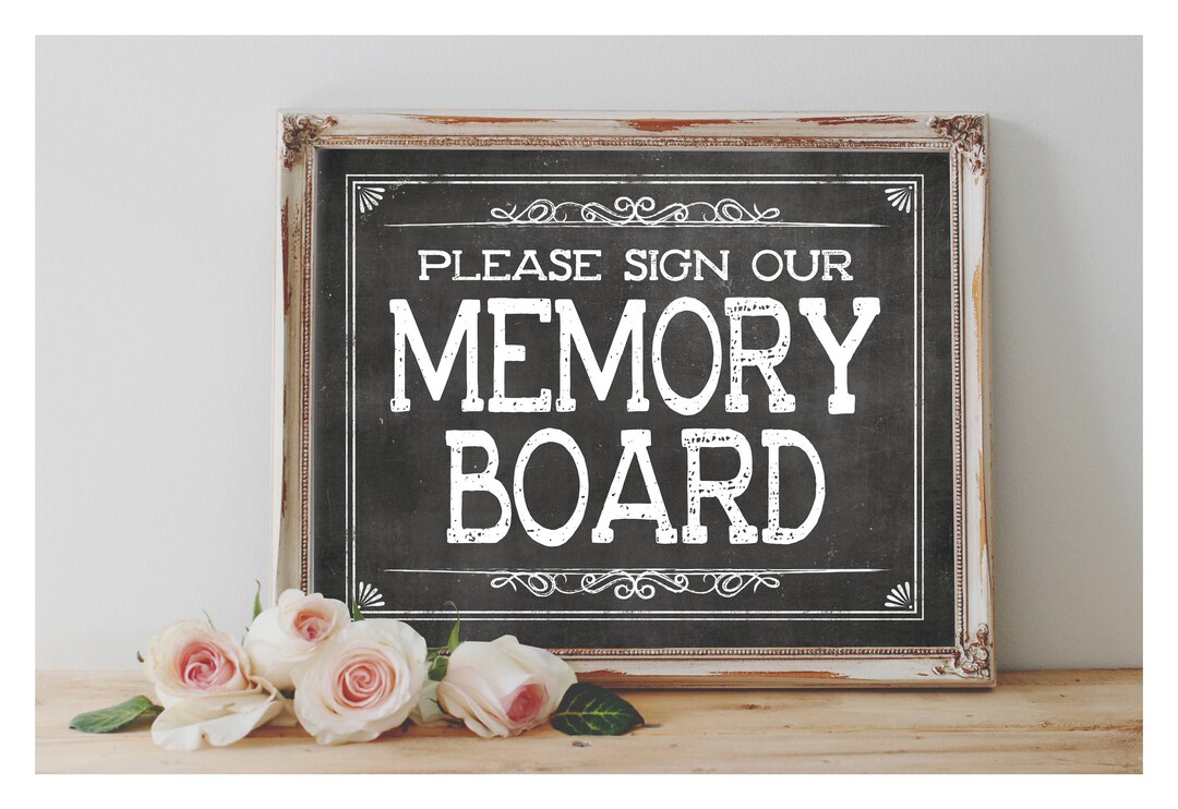 Instant 'please Sign Our Memory Board' Printable Event Sign Wedding ...