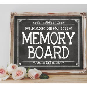 Instant 'please Sign Our Memory Board' Printable Event Sign Wedding ...