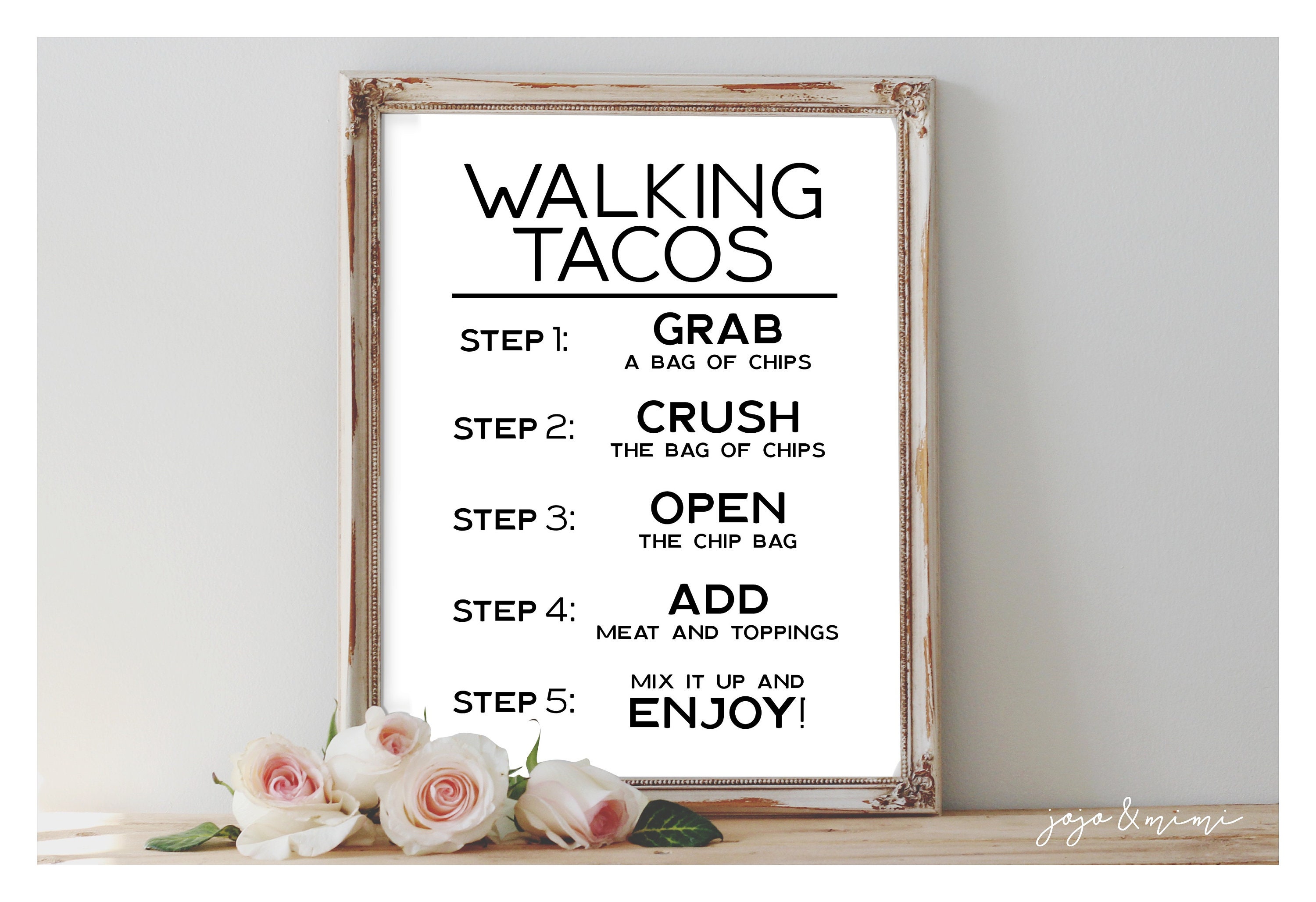 Instant 'WALKING TACOS' Printable Event Sign Wedding Fiesta Baby Shower ...