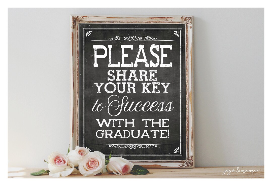 Instant 'please Share Your Key to Success With the Graduate!' Printable ...