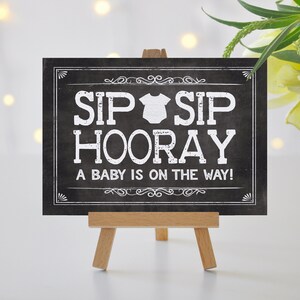 Instant 'SIP, SIP, HOORAY A Baby is on the Way!' Printable Sign ...