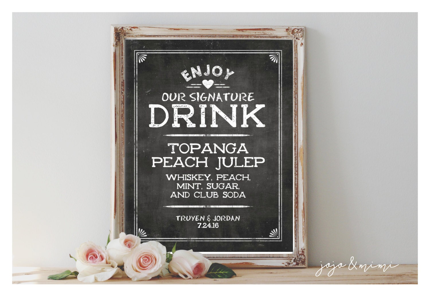Custom 'Enjoy OUR SIGNATURE DRINK' Sign Printable 8x10 | Etsy