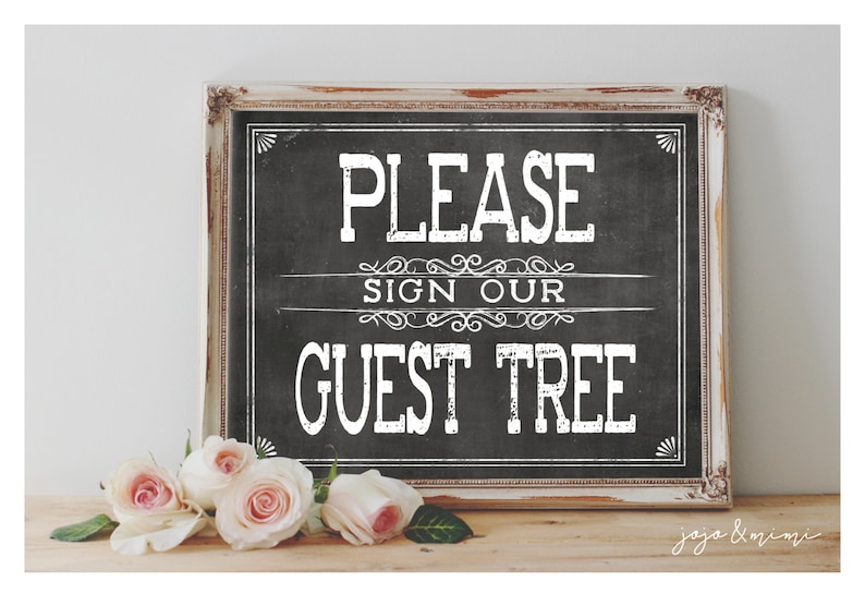 Instant 'please Sign Our Guest Tree' Printable Event Sign Wedding Party ...