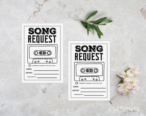 Instant 'SONG REQUEST' Card Printable Song Request | Etsy
