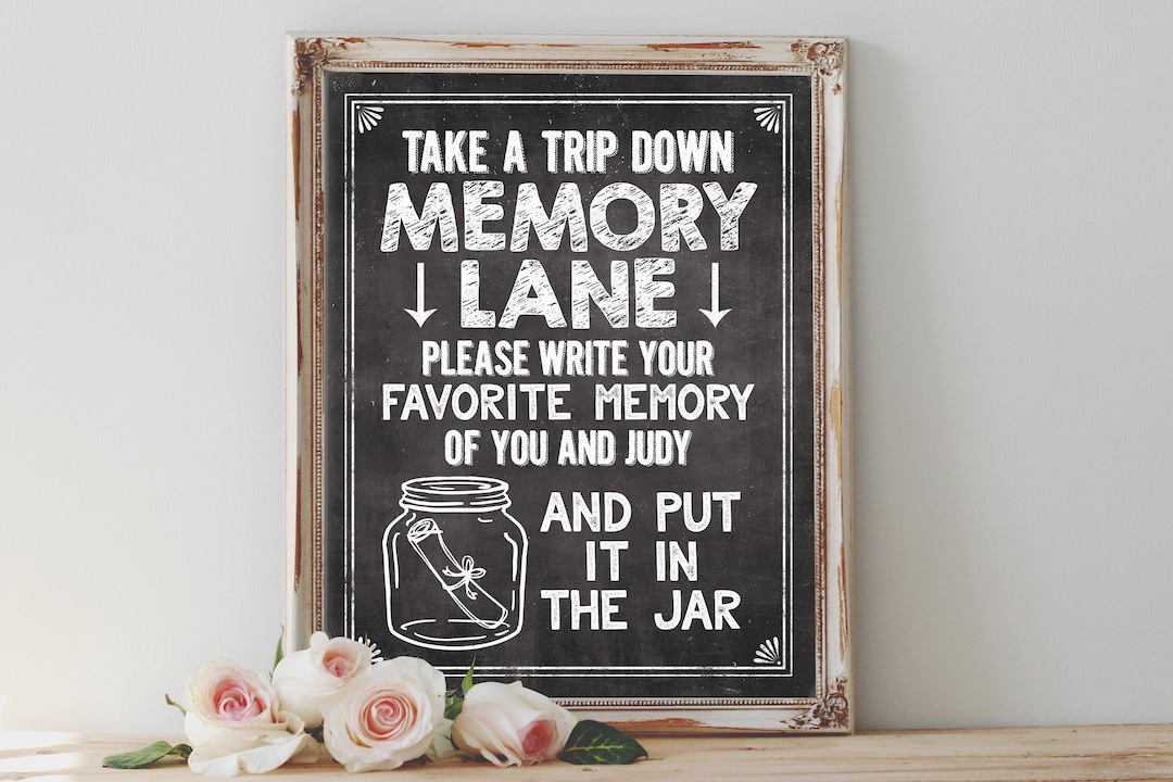 Personalized MEMORY LANE Printable Digital Chalkboard Leave Your ...