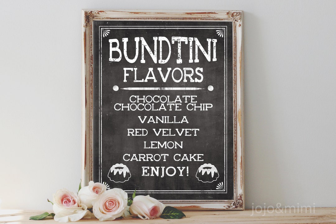 Custom 'BUNDTINI FLAVORS' Printable Sign Chalkboard Printable Dessert ...