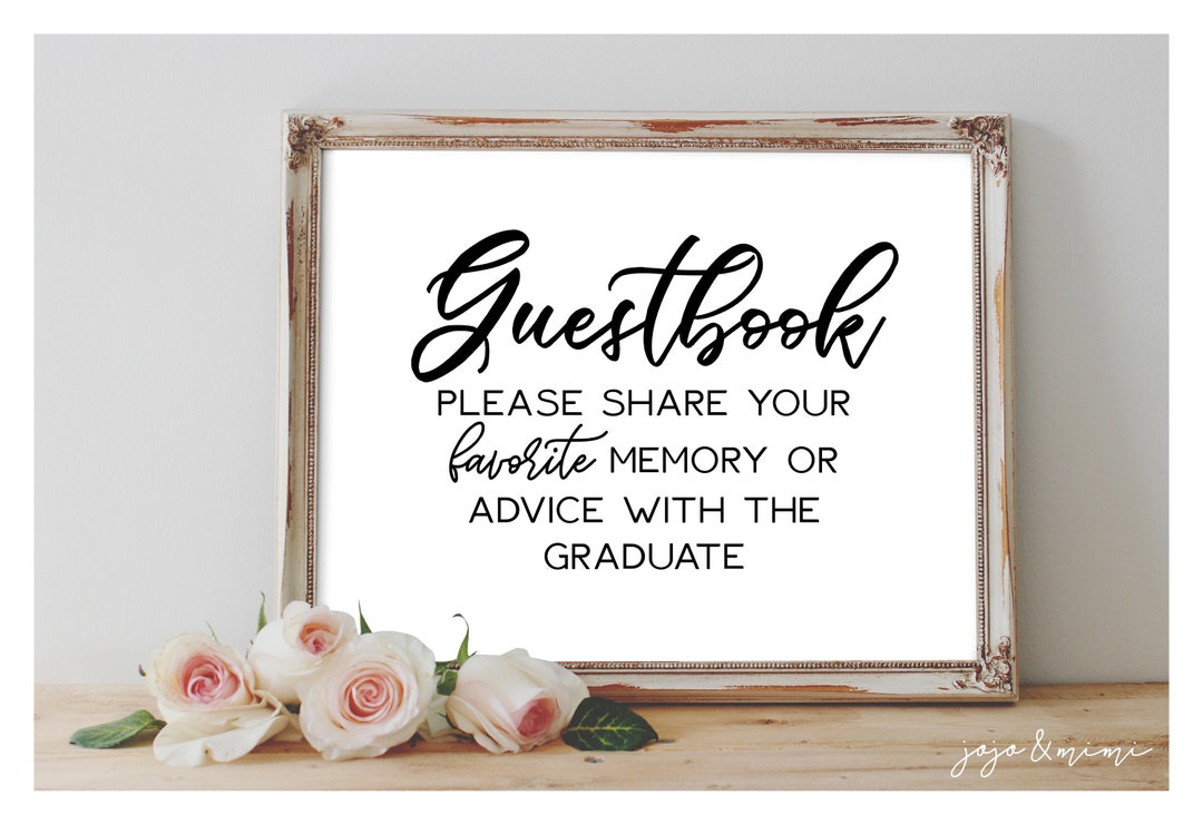 Instant 'GUESTBOOK Please Share a Memory or Advice' Printable ...